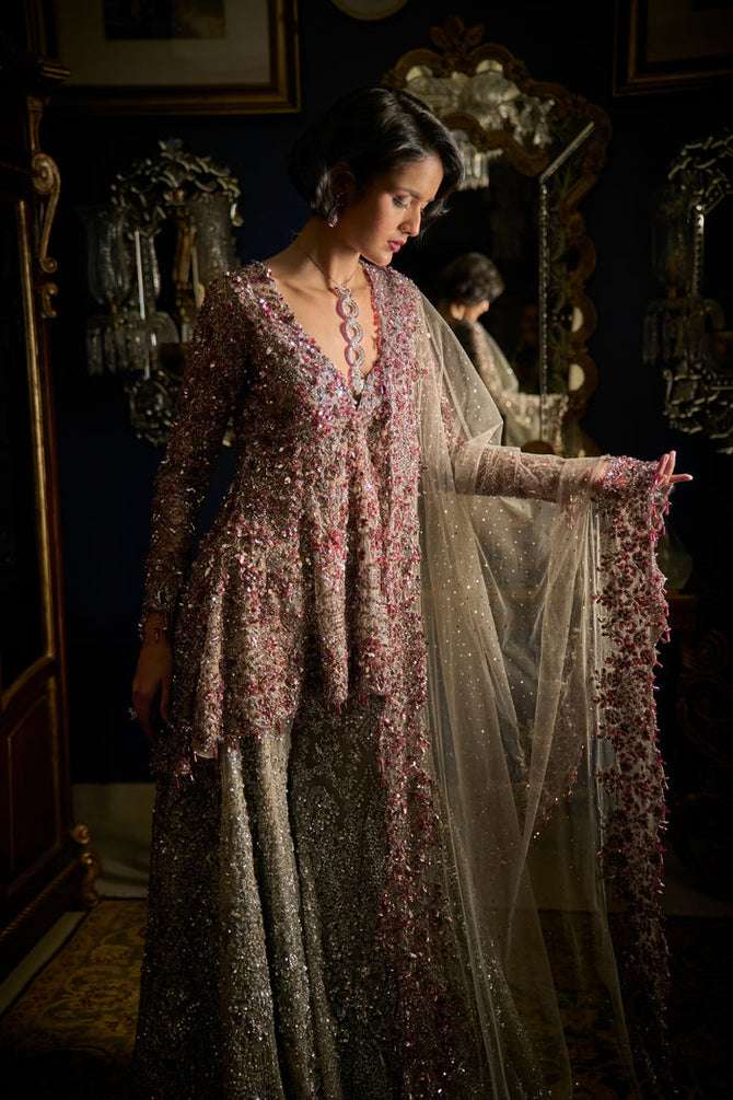 Ruby Silver Sharara Set – Panache by Sharmeen