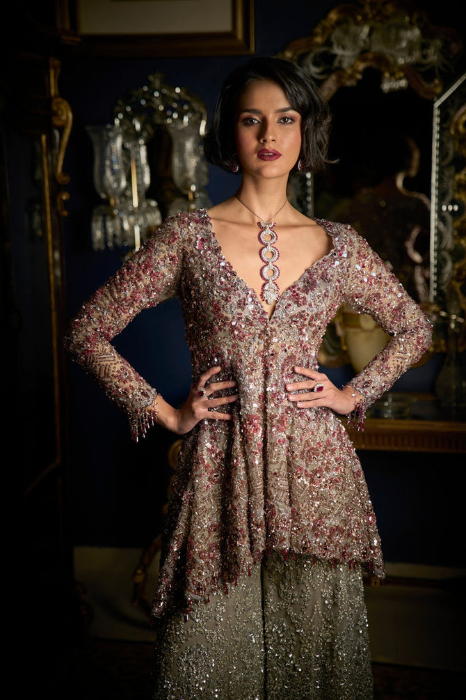 Ruby Silver Sharara Set – Panache by Sharmeen