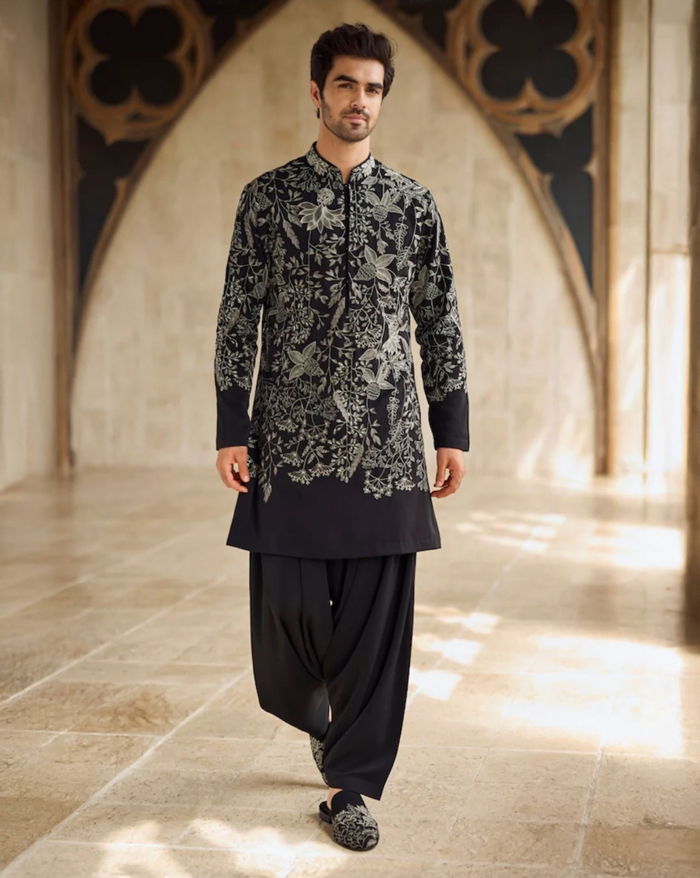 Black & Silver Kurta Set – Panache by Sharmeen