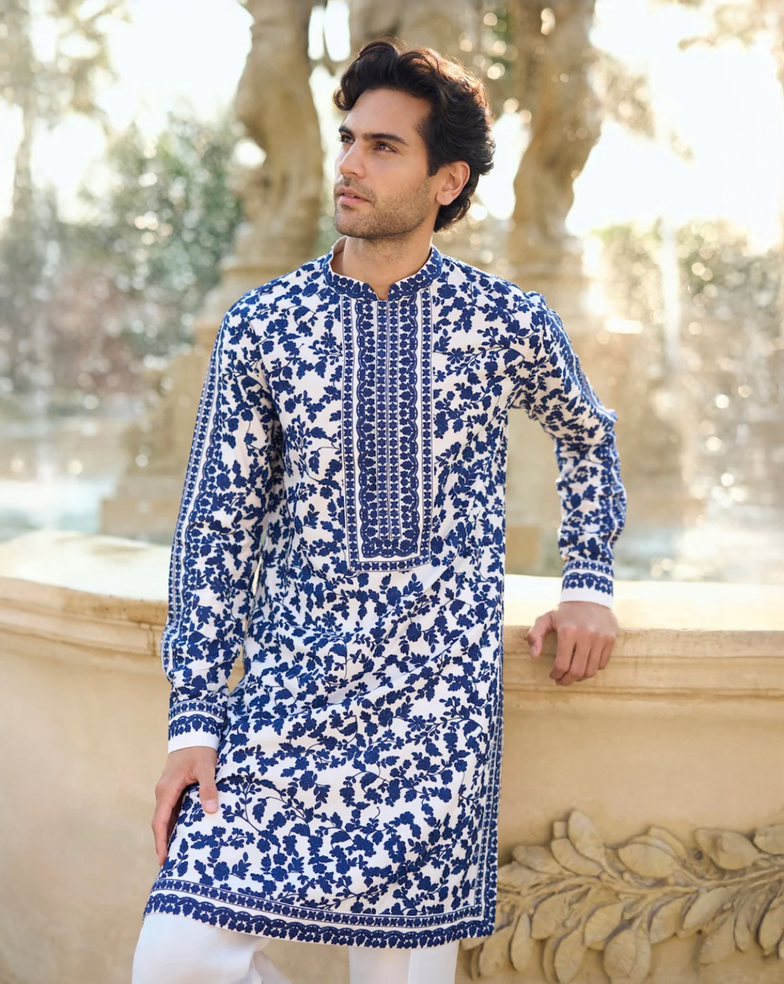 Blue Thread Work Kurta Set – Panache by Sharmeen