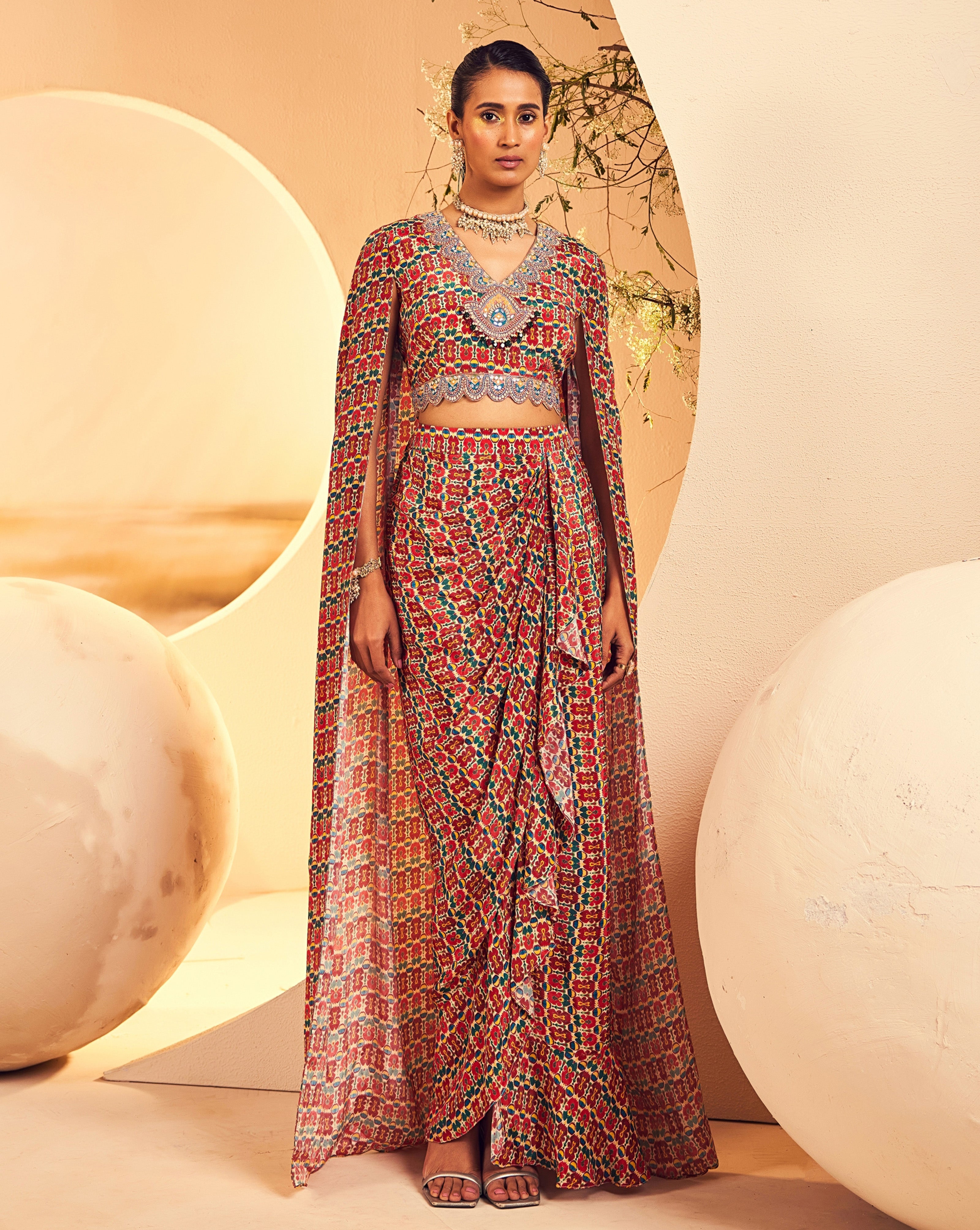 Batwing Cape Skirt – Panache by Sharmeen