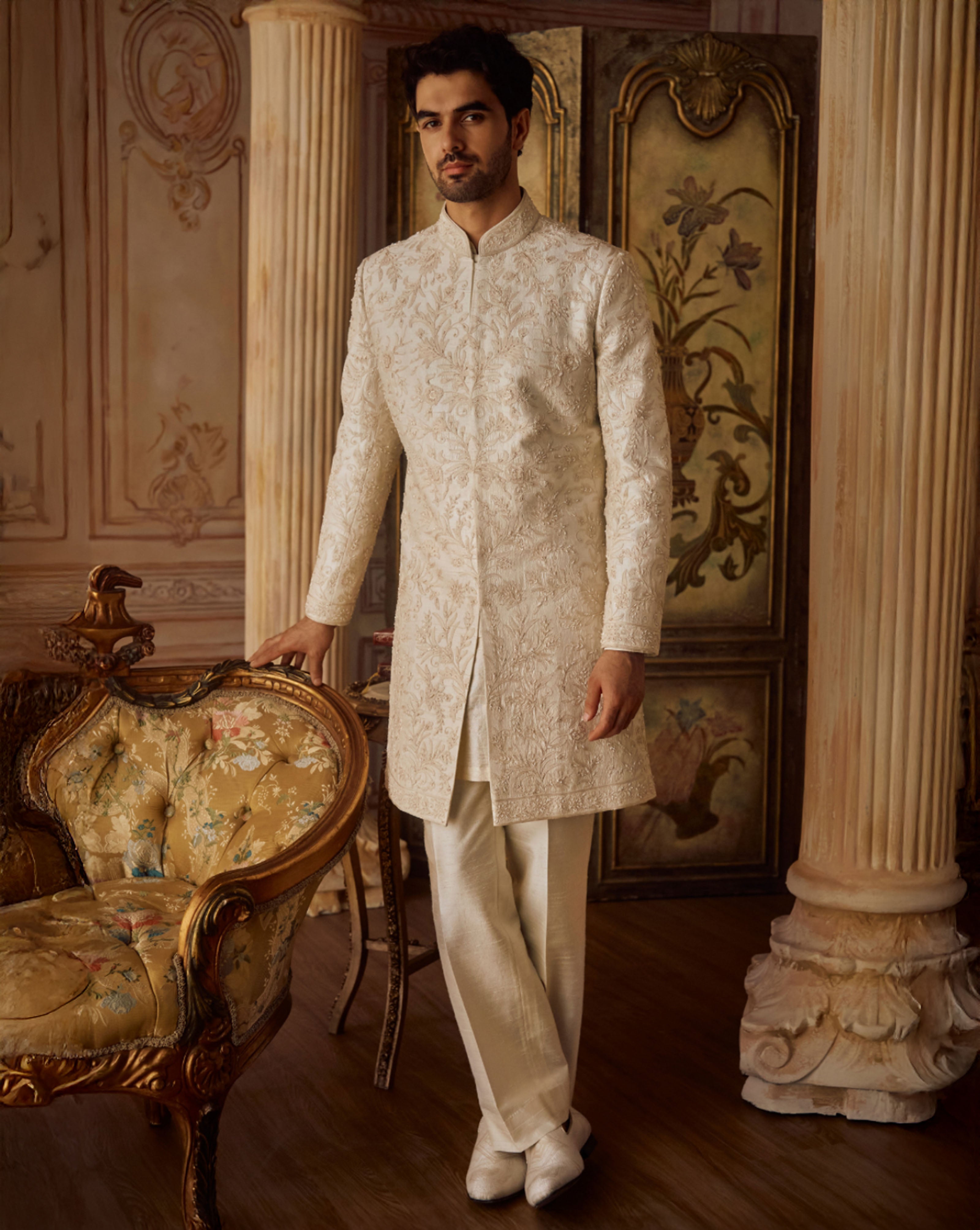 Ivory Sherwani Set – Panache by Sharmeen