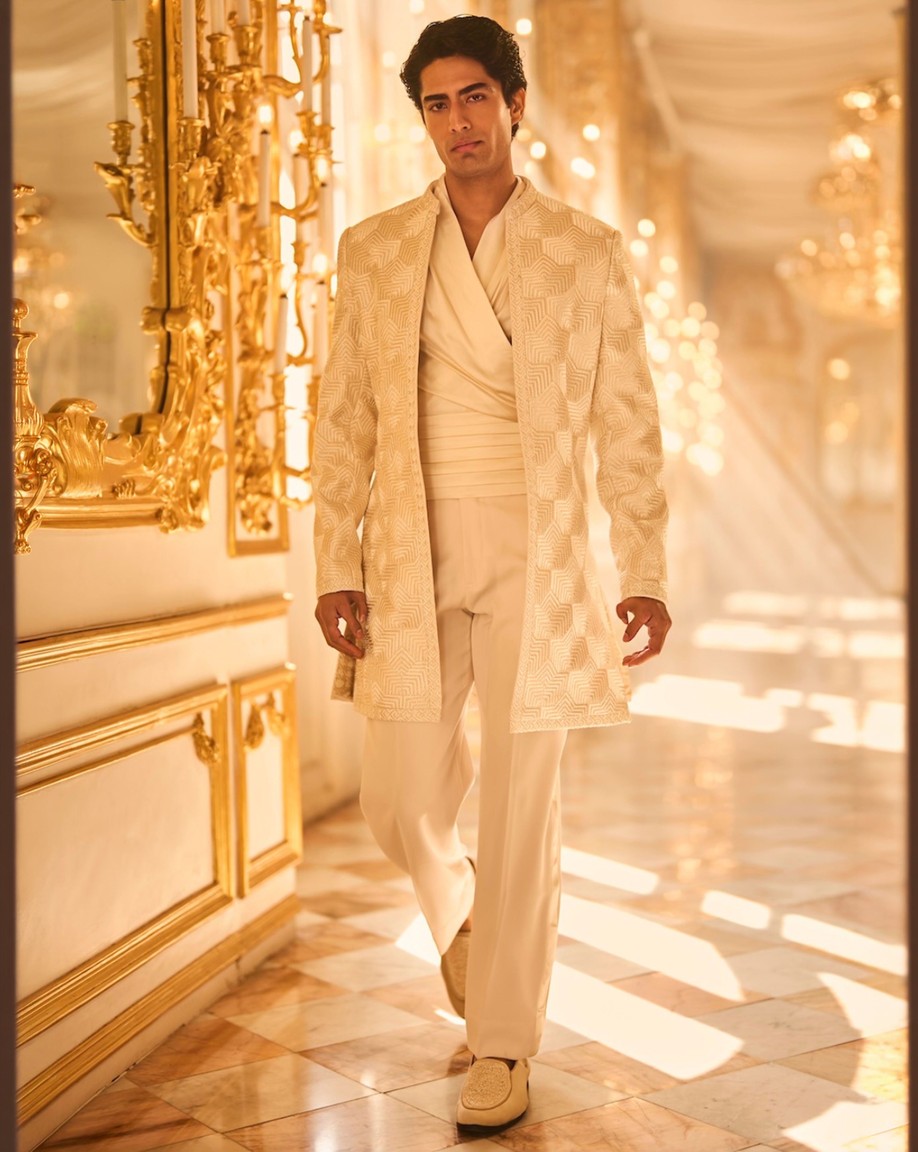 Ivory Sherwani Set – Panache by Sharmeen