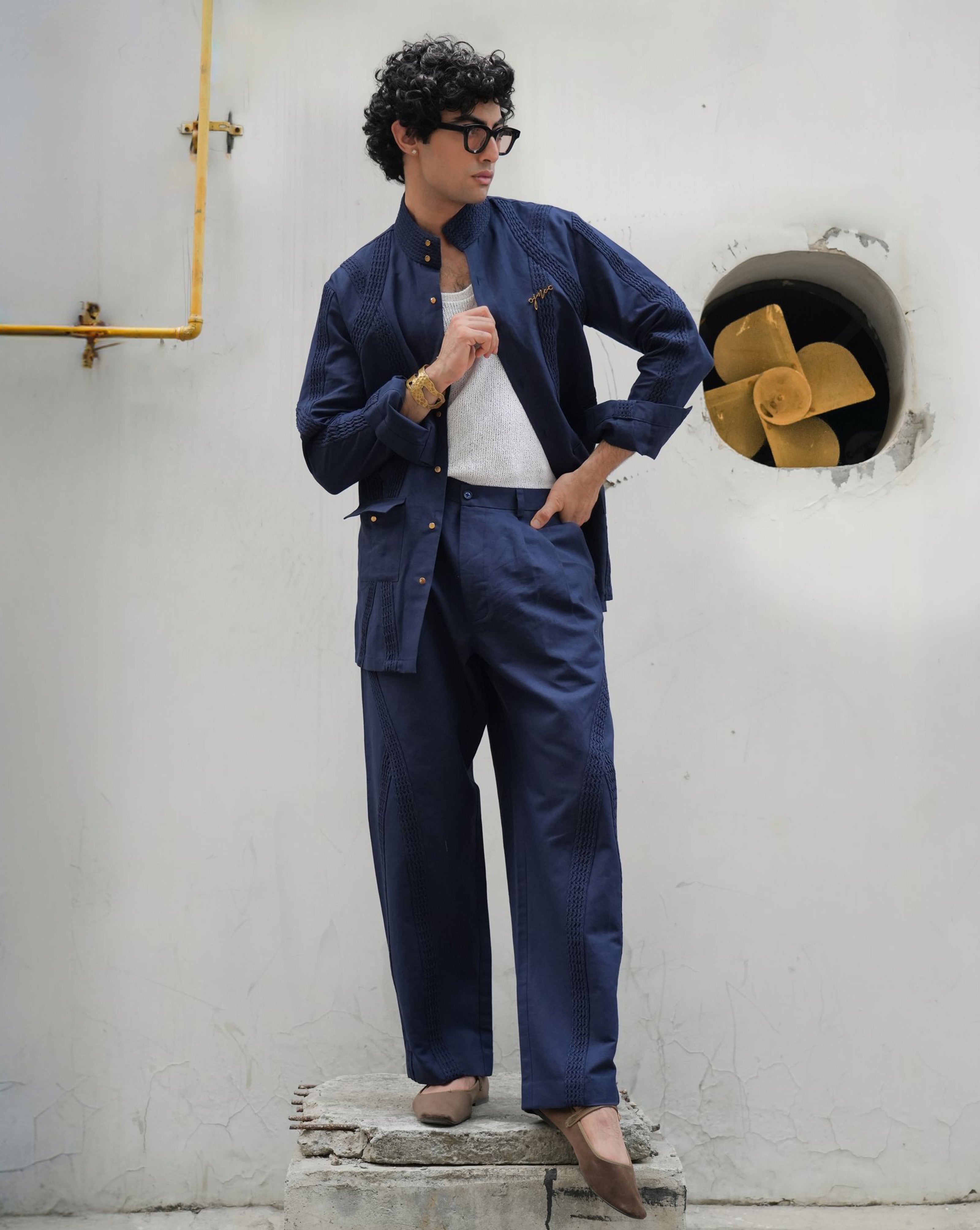 Midnight 11 Overshirt Set – Panache by Sharmeen