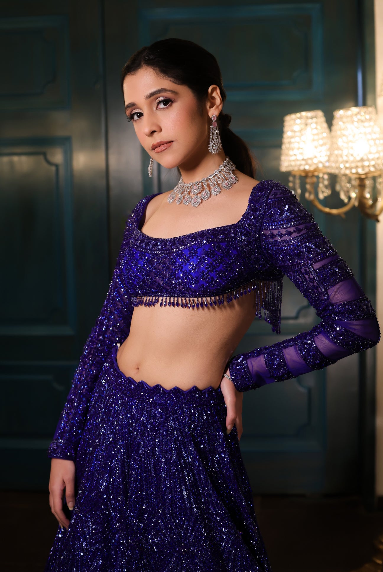 Electric Blue Lehenga – Panache by Sharmeen
