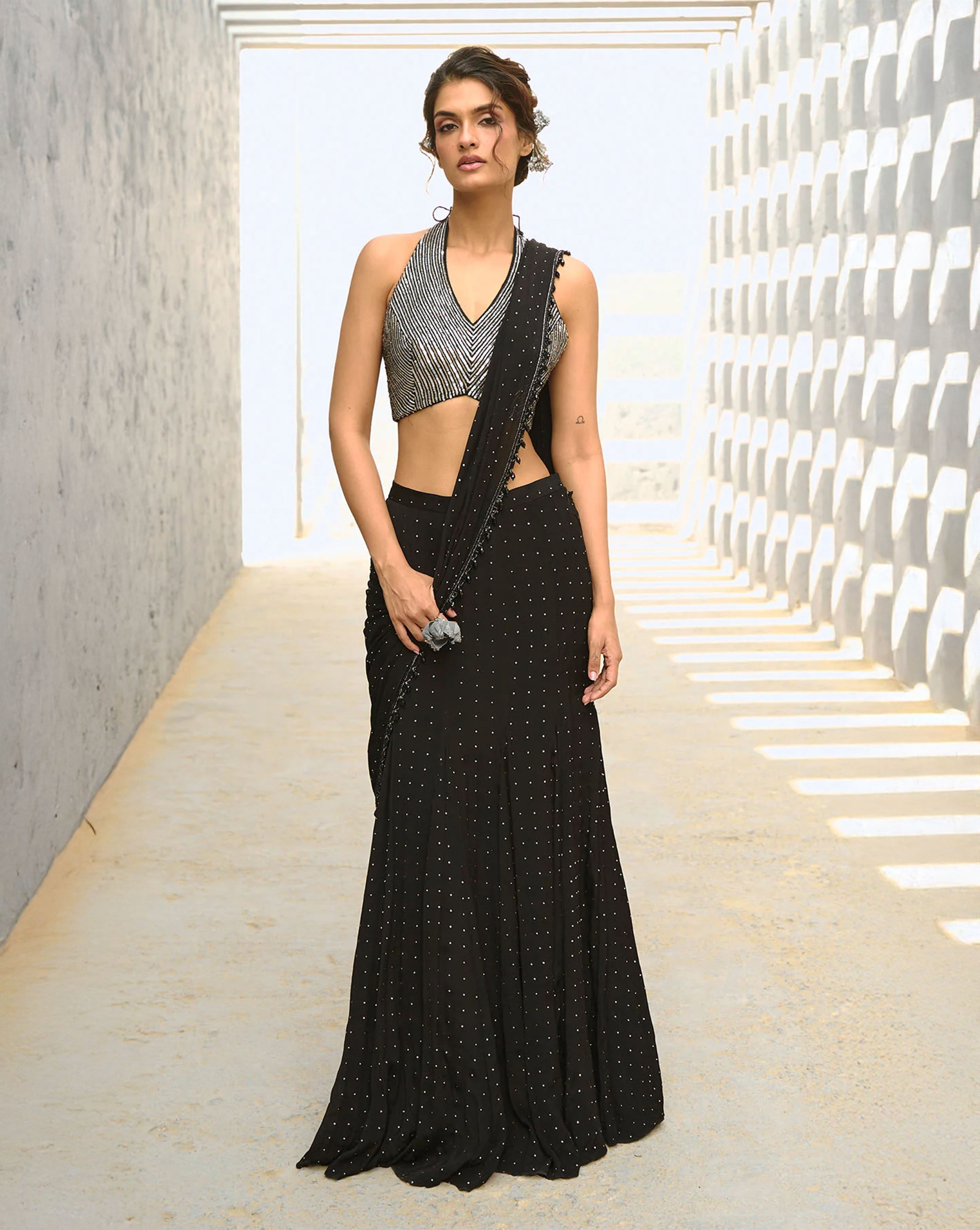 Reva Pre Drape Saree – Panache by Sharmeen