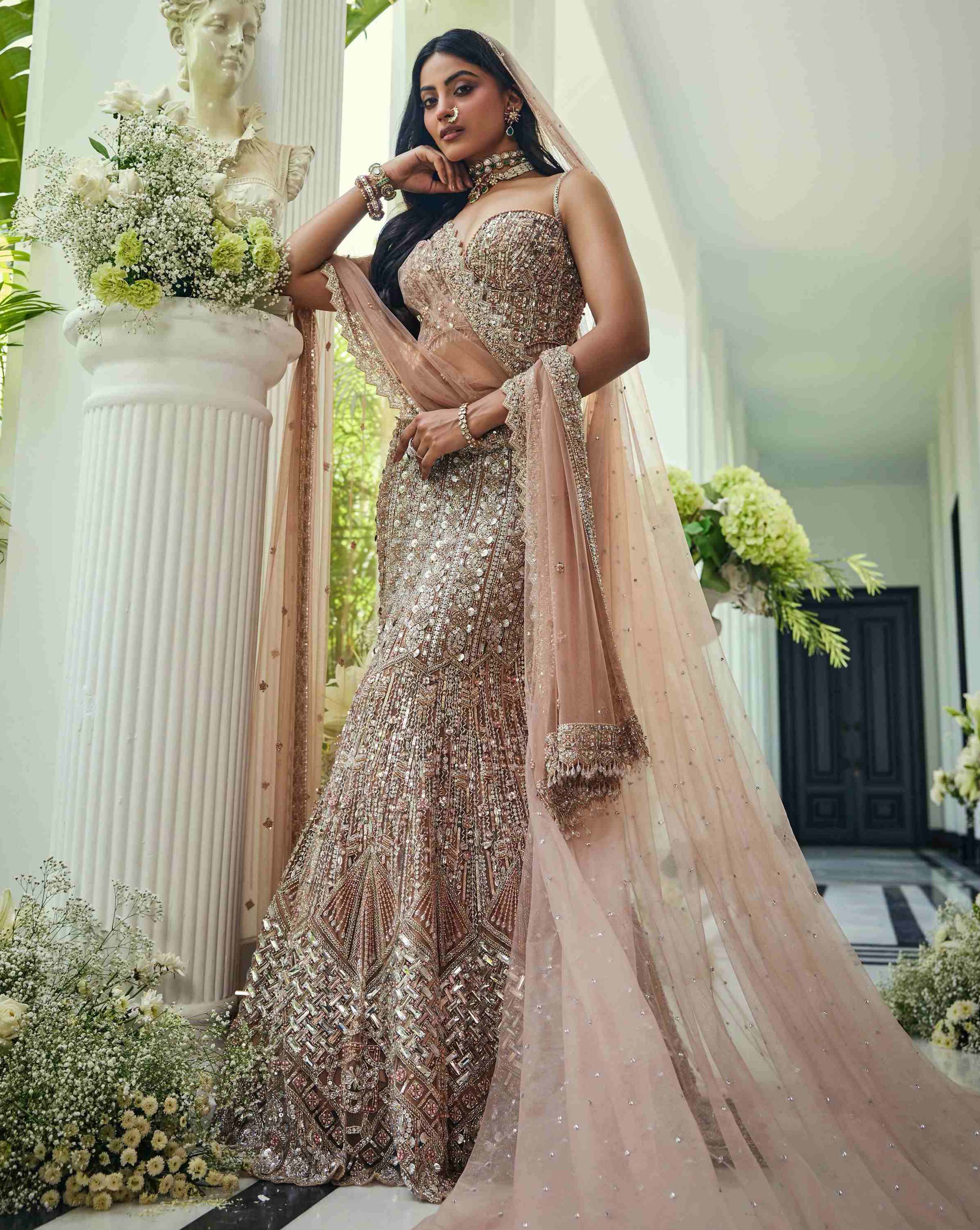 Thalia walnut Fishcut Lehenga – Panache by Sharmeen