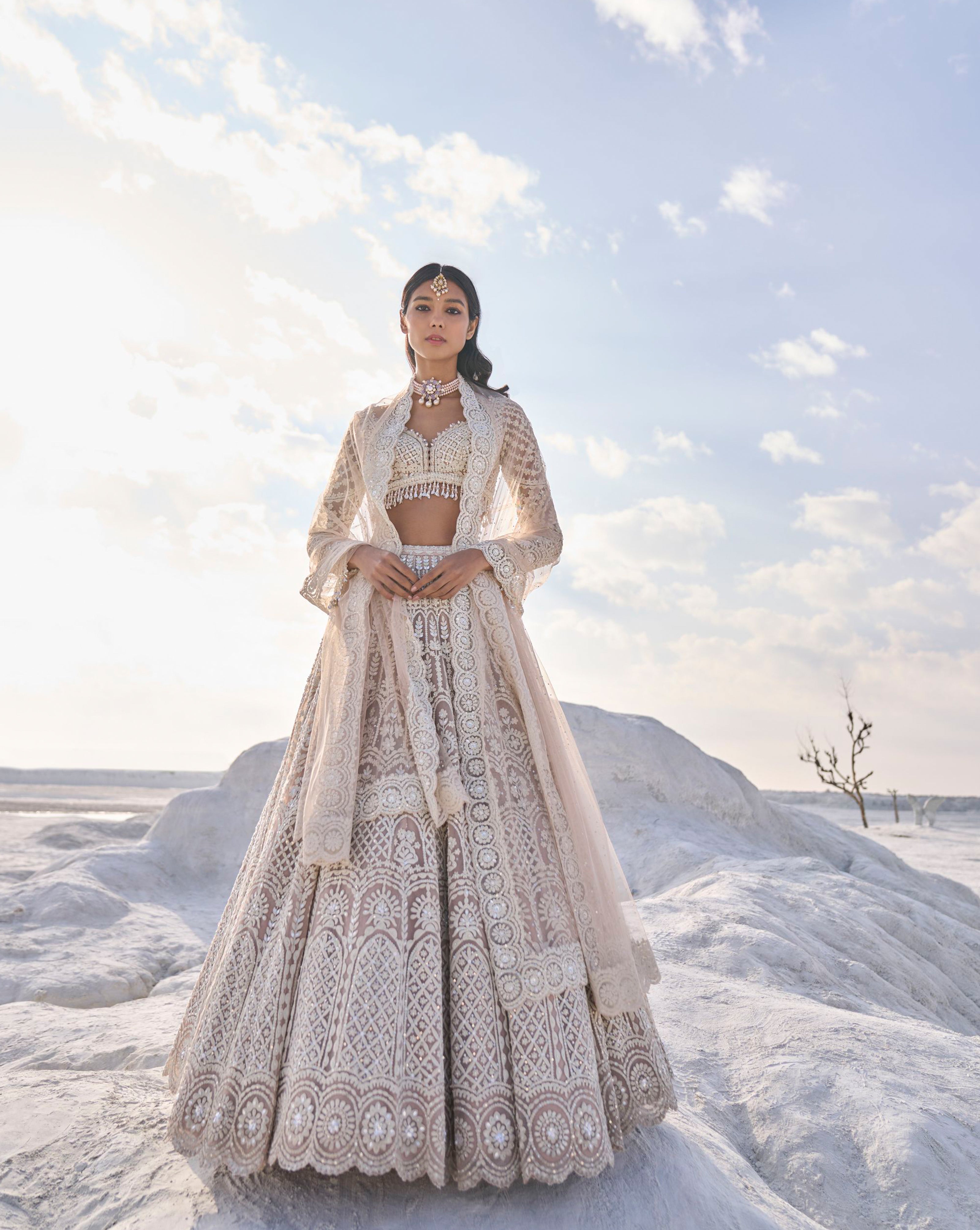 Nude Cream Dori Lehenga Set – Panache by Sharmeen
